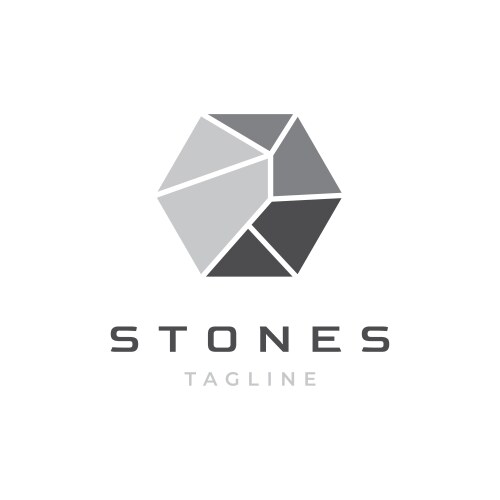 Minimalist pile marble stone logo design Vector Image