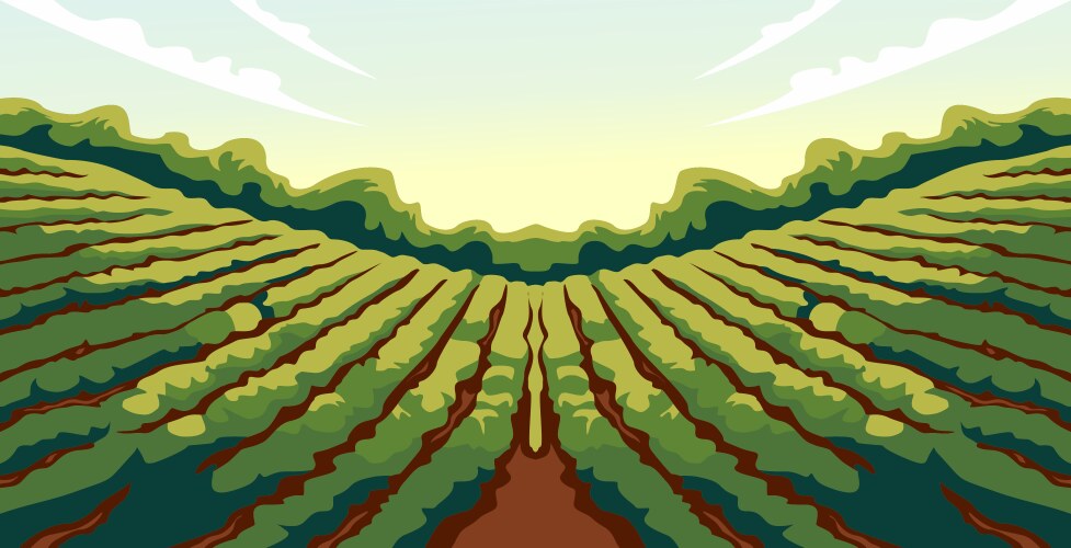 A view of an agricultural field Royalty Free Vector Image
