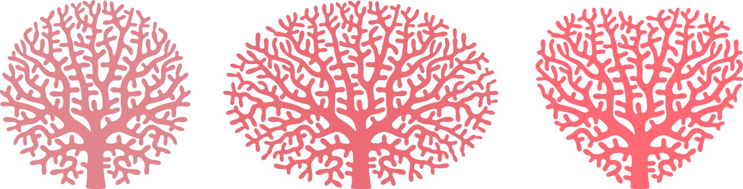 Coral heart isolated on white background Vector Image