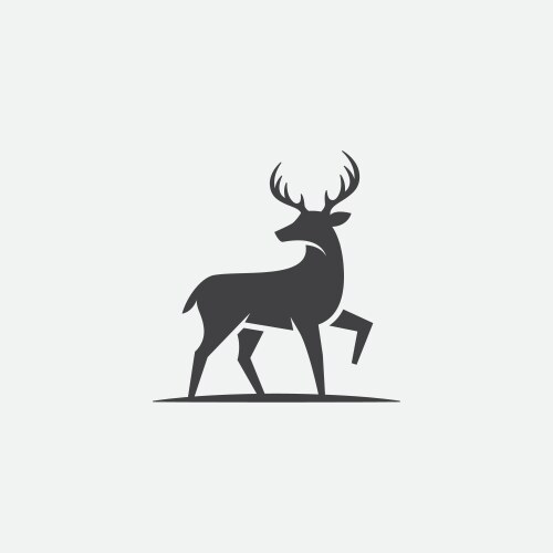 Deer silhouette icon with geometric pattern Vector Image