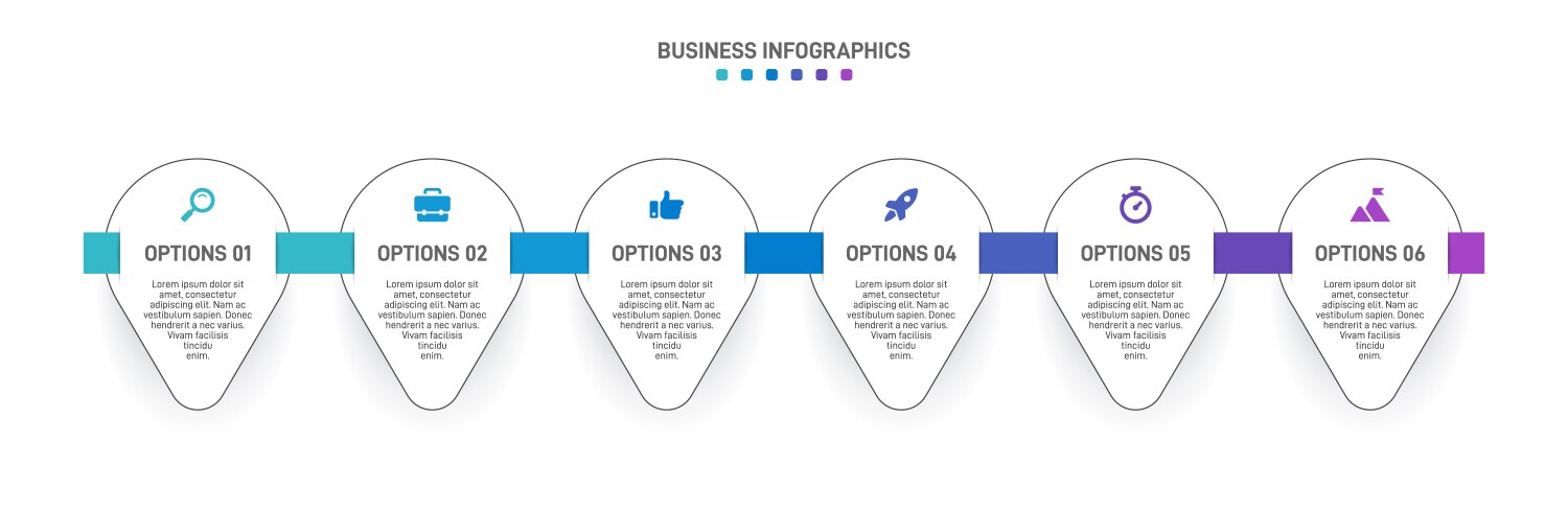 Horizontal progress bar featuring 6 arrow-shaped Vector Image