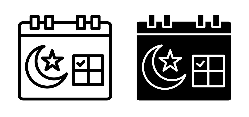Ramadan calendar icon set islamic calender Vector Image