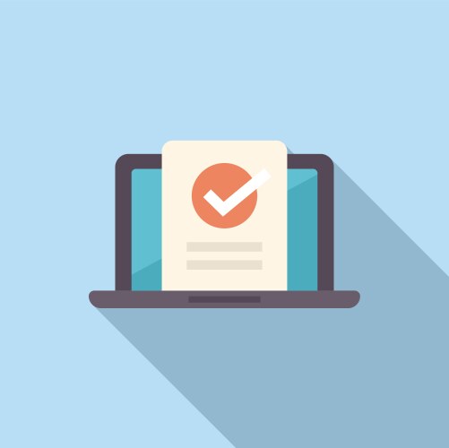 Laptop showing warning exclamation mark symbol Vector Image