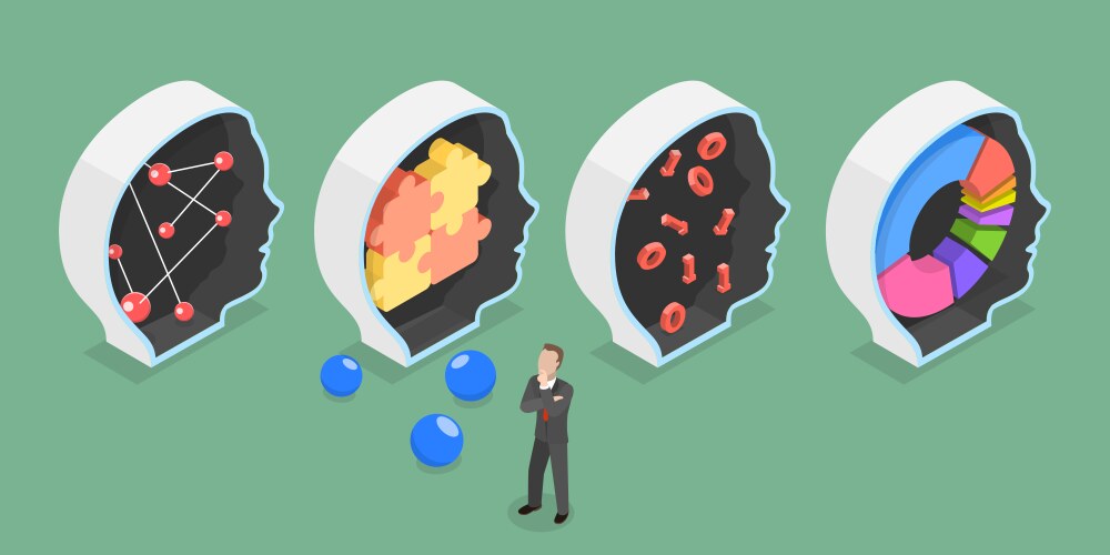 3d isometric flat conceptual Royalty Free Vector Image