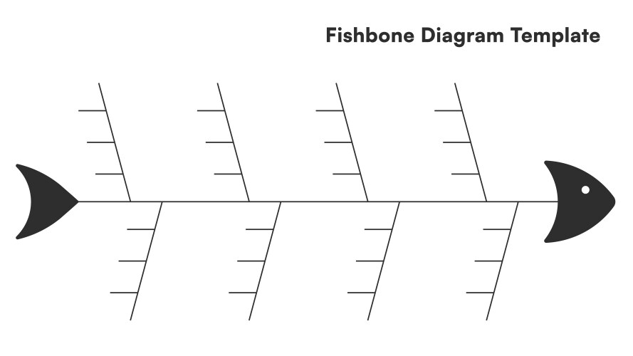 Minimalist fishbone diagram template Royalty Free Vector