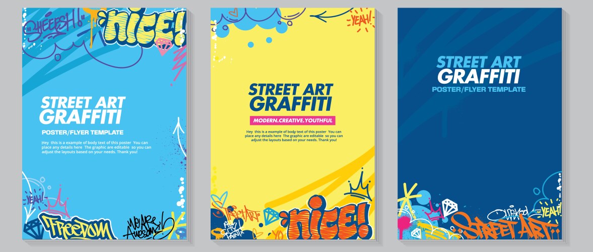Graffiti design templates Royalty Free Vector Image