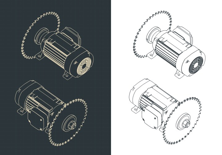 Table saw isometric drawings Royalty Free Vector Image