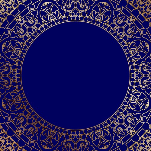 Gold and blue floral frame Royalty Free Vector Image