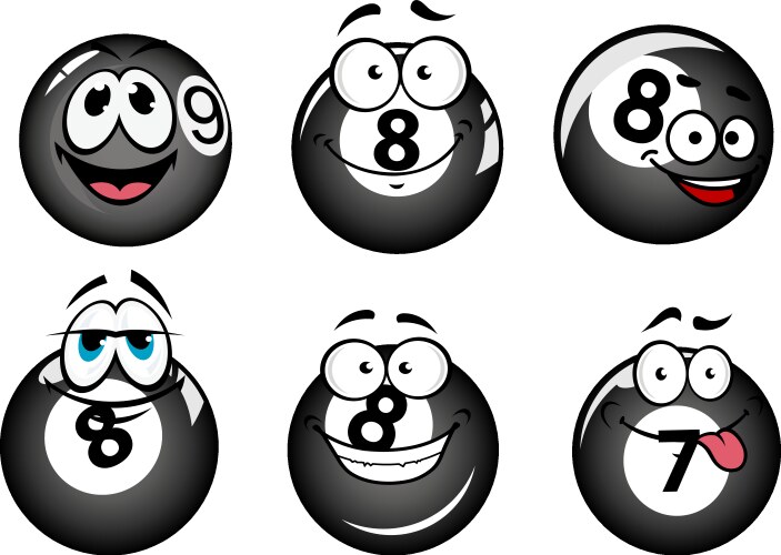 Pool 8 ball billiard wing crown boom Royalty Free Vector