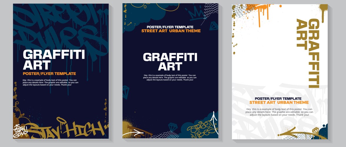 Graffiti design templates Royalty Free Vector Image