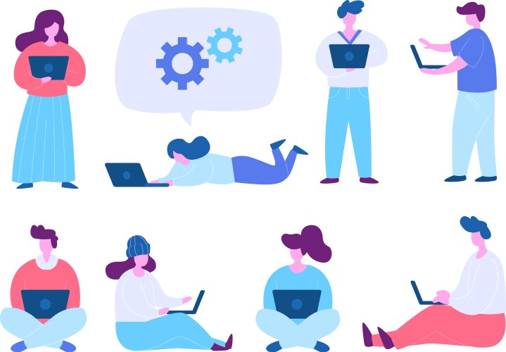 Computer vision concept modern flat design Vector Image