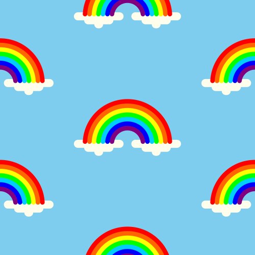 Seamless rainbow pattern on white background Vector Image