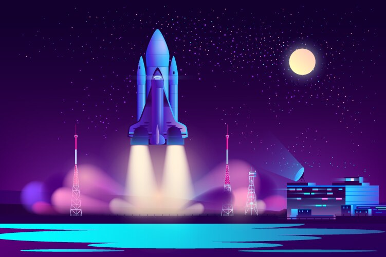 Spaceship cockpit interior space and planets view Vector Image