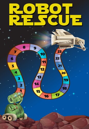 Space exploring board game template Royalty Free Vector