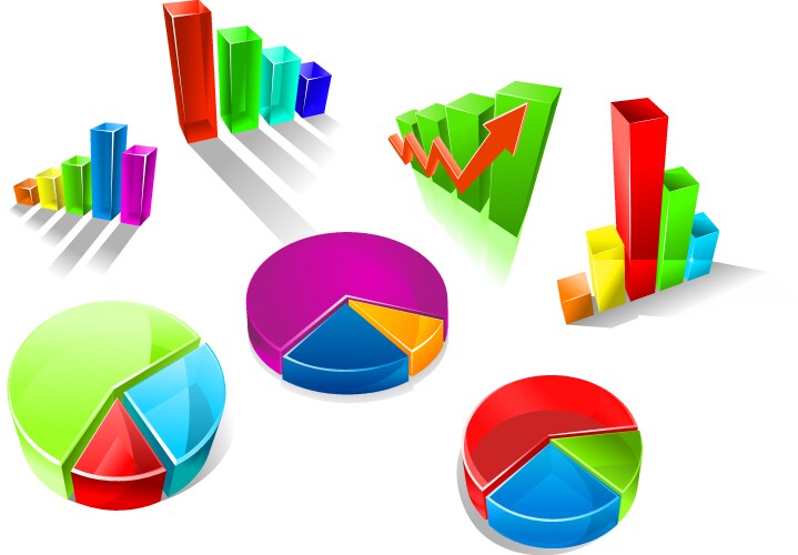 Graph set Royalty Free Vector Image - VectorStock