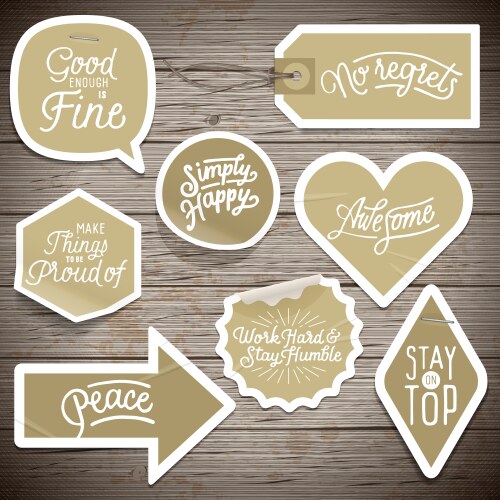 Slogans stickers for retail Royalty Free Vector Image