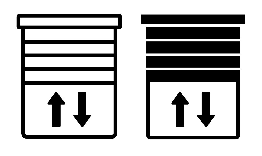 Jalousie icon set window shutter blind symbol in Vector Image