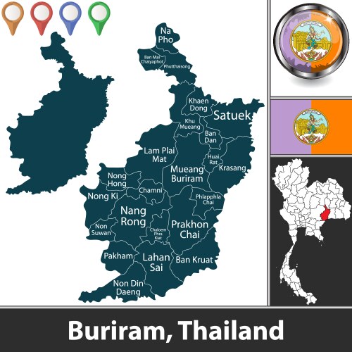 Map of kingdom thailand Royalty Free Vector Image