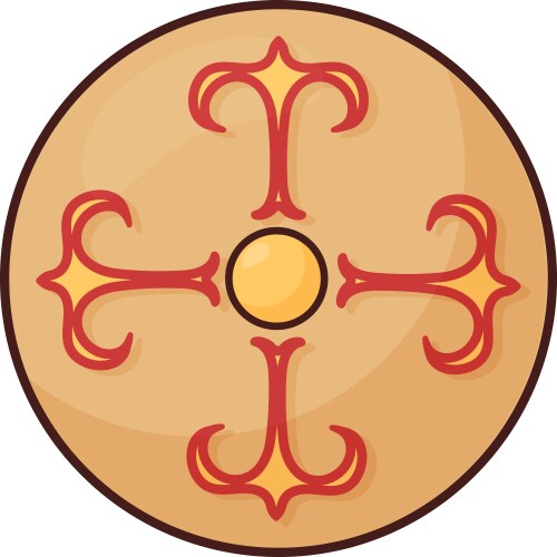 Ancient scandinavian viking shield Royalty Free Vector Image