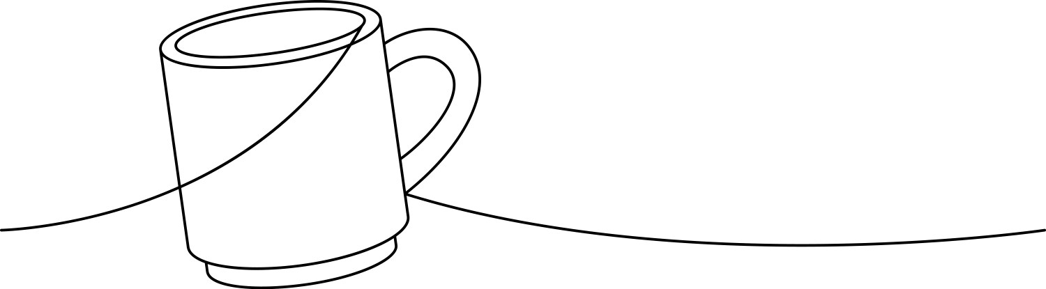 Espresso coffee cup one line continuous drawing Vector Image