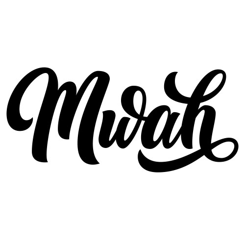 Mwah hand lettering sound of kissing custom Vector Image