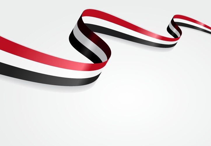 Yemen 3d ribbon flag Royalty Free Vector Image