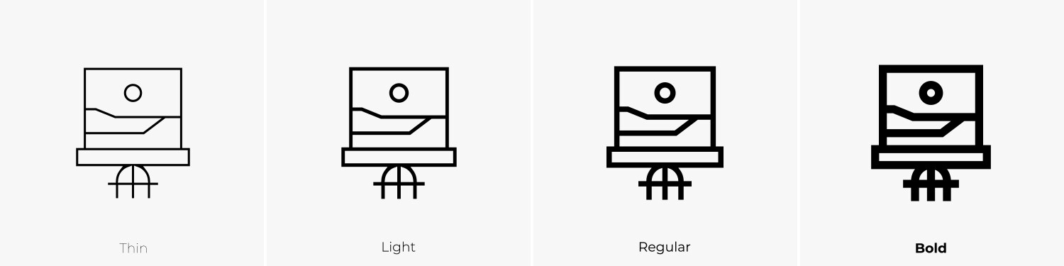 Color palette icon thin light regular and bold Vector Image