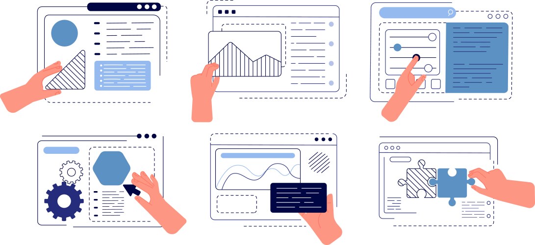 Functional programming advantages blue onboarding Vector Image Functional programming advantages blue onboarding Vector Image