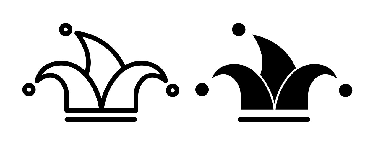 Clown Jester Mask Icon – Royalty-Free Vector | VectorStock