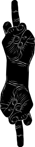 Hand middle finger you symbol vintage sketch Vector Image