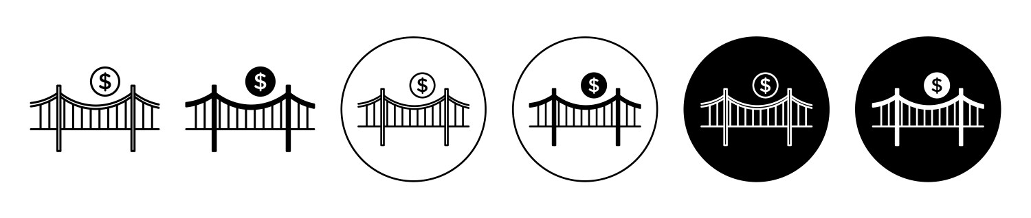 Bridging loan icon set on white background Vector Image