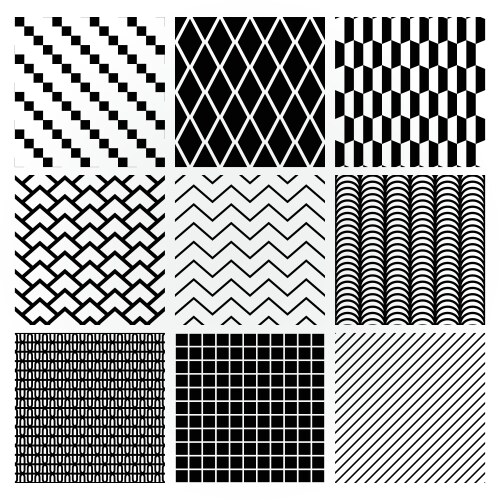 Geometric monochrome seamless background patterns Vector Image