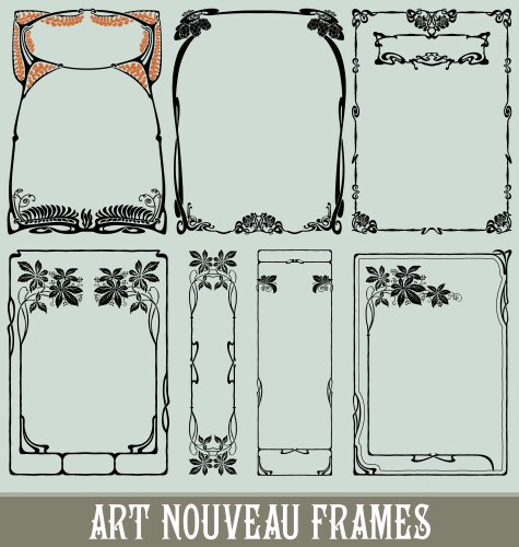 Borders frames art nouveau style Royalty Free Vector Image