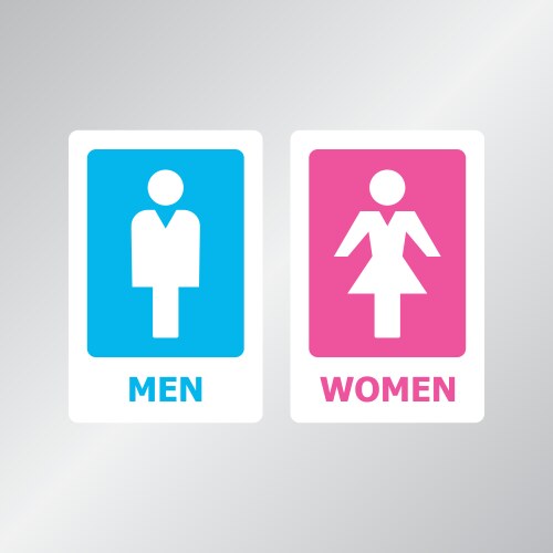 Restroom sign color Royalty Free Vector Image - VectorStock