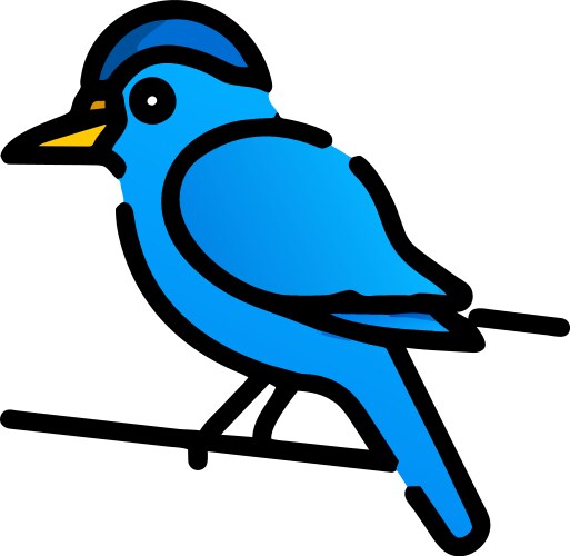 Alder flycatcher bird pink icon Royalty Free Vector Image