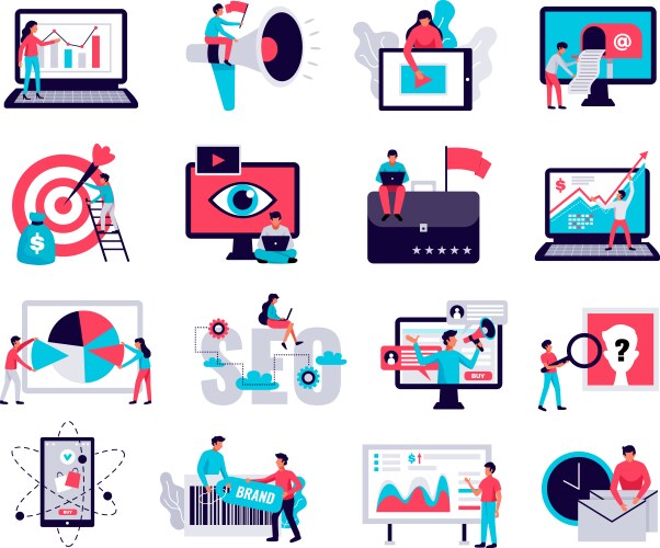 Social media square icons set Royalty Free Vector Image