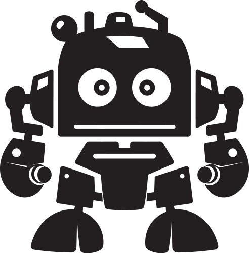 Sweet sentinel cute tiny combat bot emblem nano Vector Image