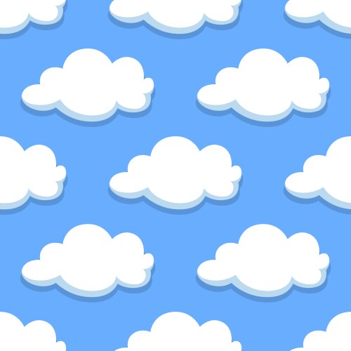 Seamless cloud pattern with blue sky background Vector Image