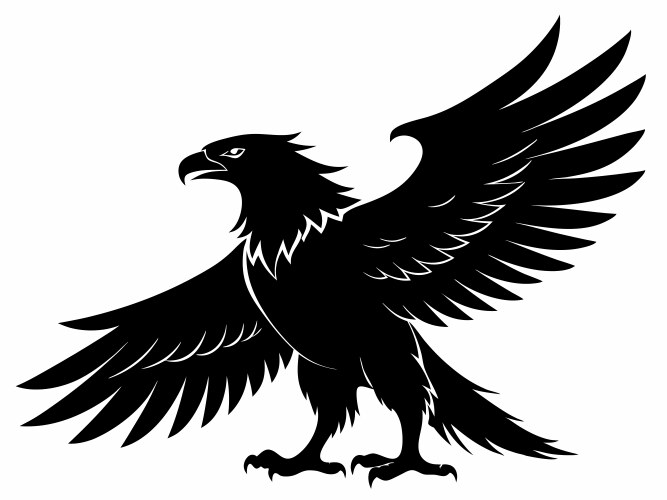 A big eagle in white background silhouette g Vector Image
