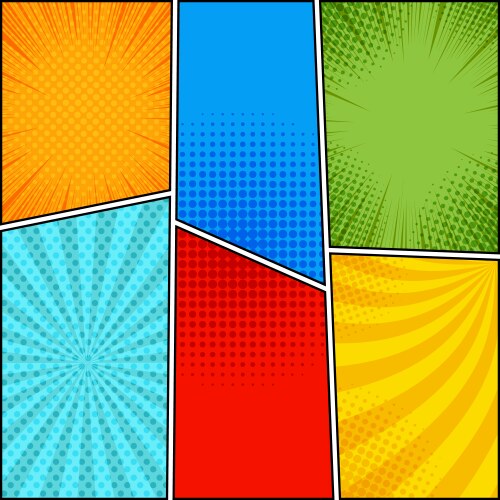Comics book background in different colors blank Vector Image