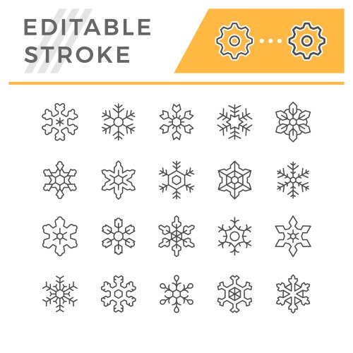 Thin line snowflake icons Royalty Free Vector Image