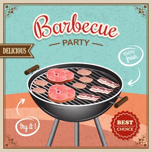 Bbq realistic frame Royalty Free Vector Image - VectorStock