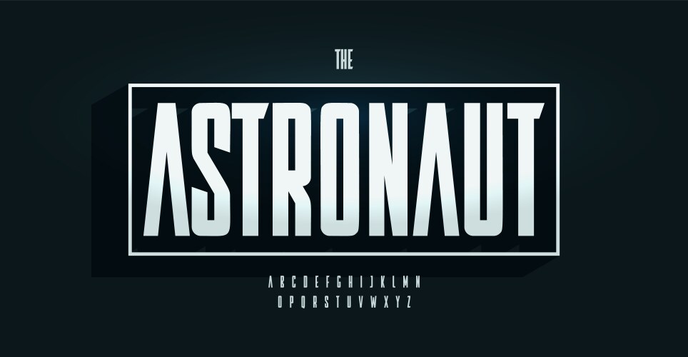 Experimental modern bold display alphabet font Vector Image