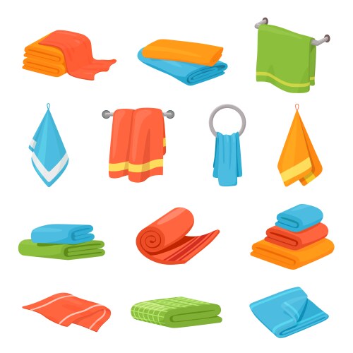 Towels set cloth Royalty Free Vector Image - VectorStock