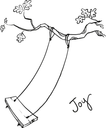 Tree with a swing Royalty Free Vector Image - VectorStock