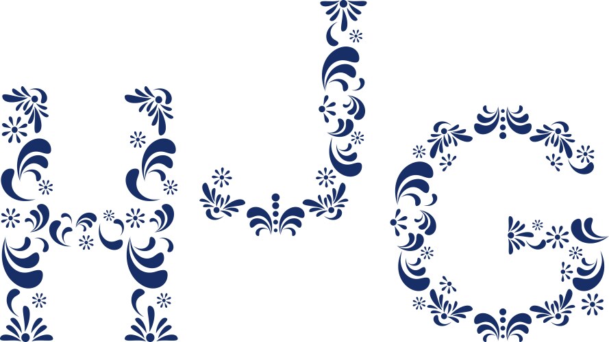 Mexican art talavera alphabet letters set Vector Image