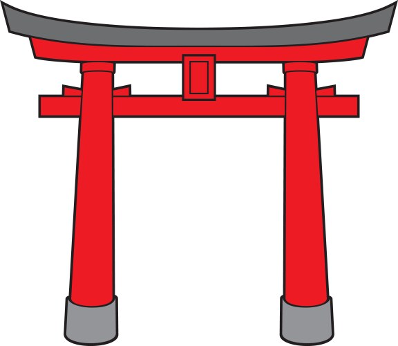 Japanese red gate traditional oriental landmark Vector Image