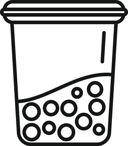 Simple line drawing of a bubble tea in plastic Vector Image