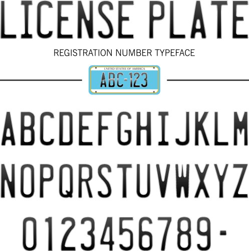 Vehicle registration plate Royalty Free Vector Image