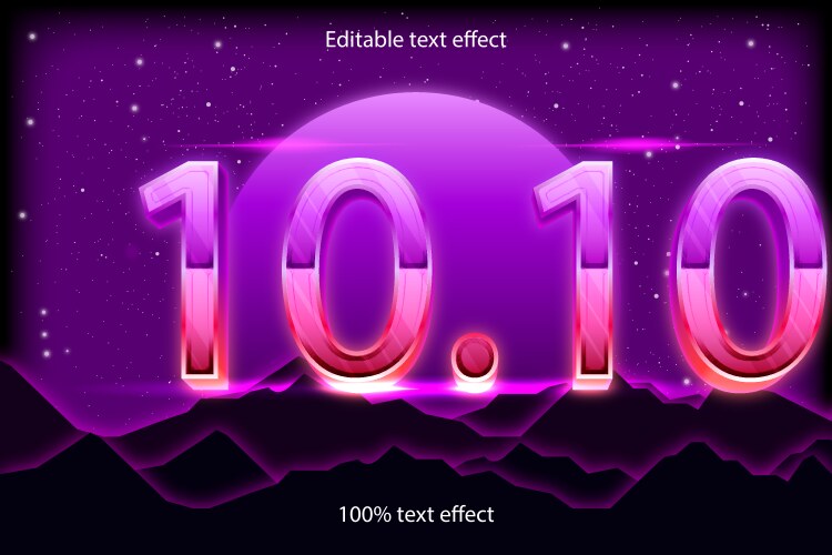 1010 editable text effect retro style Royalty Free Vector